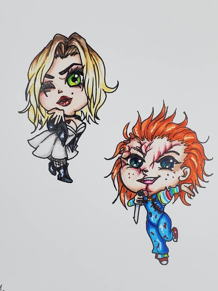 Tiffany and Chucky Chibis Print - Etsy