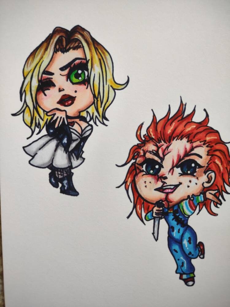 Tiffany and Chucky Chibis Print - Etsy