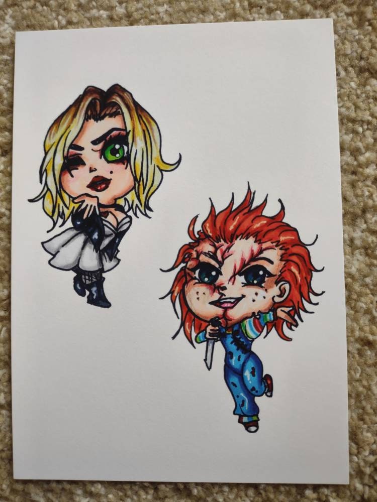 Tiffany and Chucky Chibis Print - Etsy