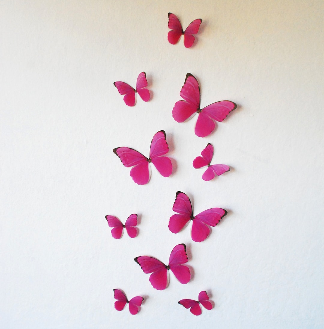 3D Hot Pink Morphos- Set of 10 - Etsy