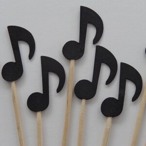 Music Note Party Picks Cupcake Toppers - Many Colors Available - Food ...