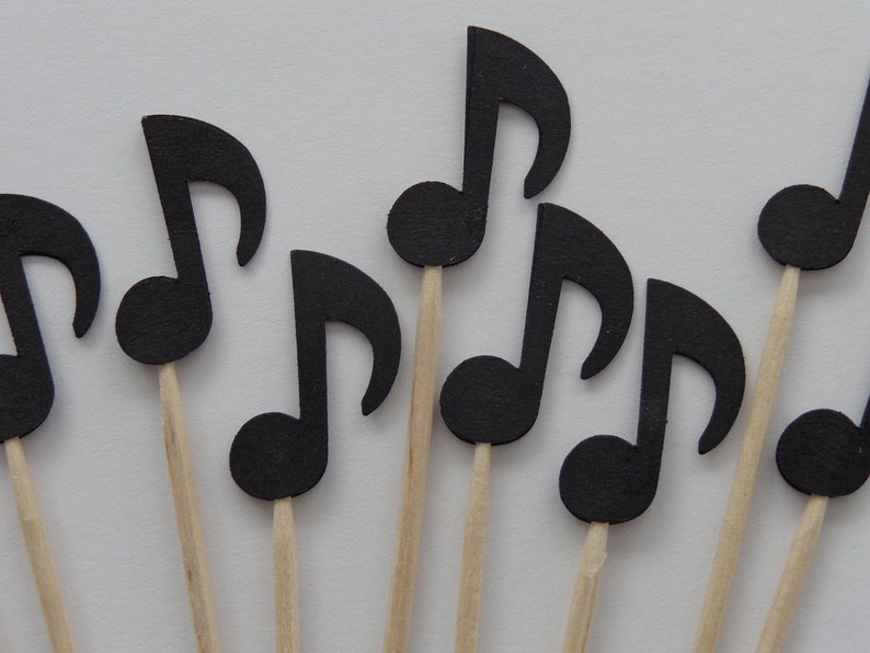 Music Note Party Picks Cupcake Toppers Many Colors Available - Etsy