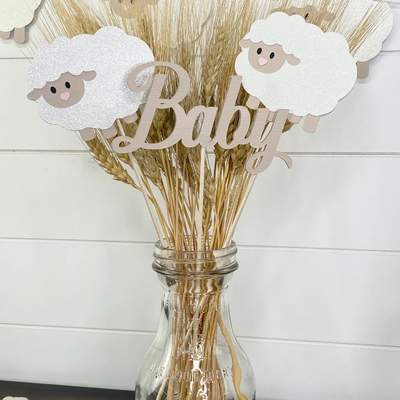Sheep Centerpiece Picks Little Lamb Baby Shower Picks - Etsy
