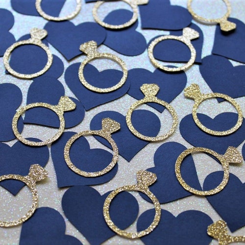 Bridal Shower Confetti Engagement Ring Confetti Gold Ring - Etsy