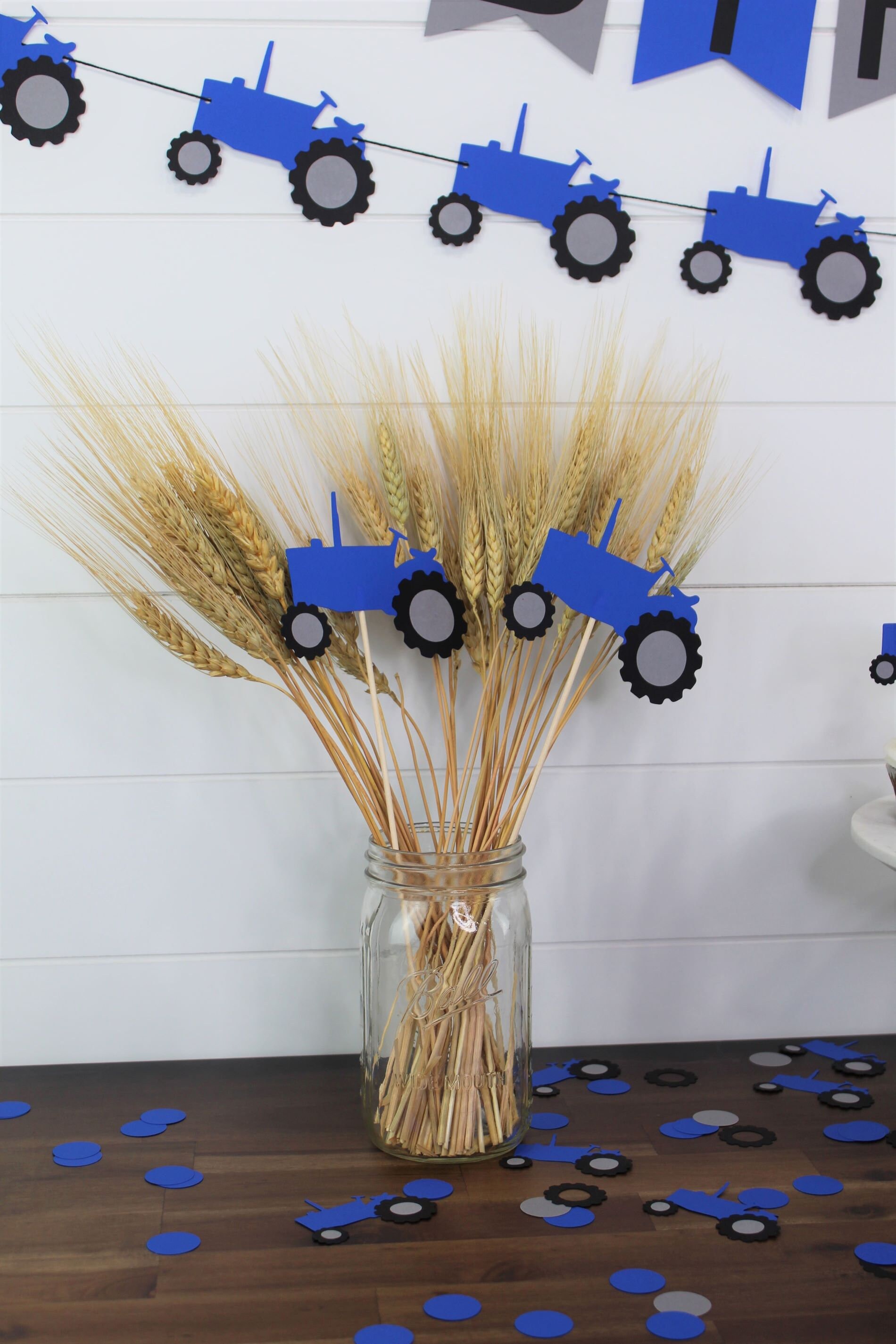 Blue Tractor Cupcake Toppers Farm Theme Party Tractor - Etsy