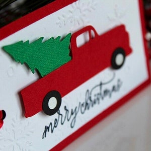 Red Truck With Tree Holiday Gift Tags - Christmas Truck Gift Tags ...