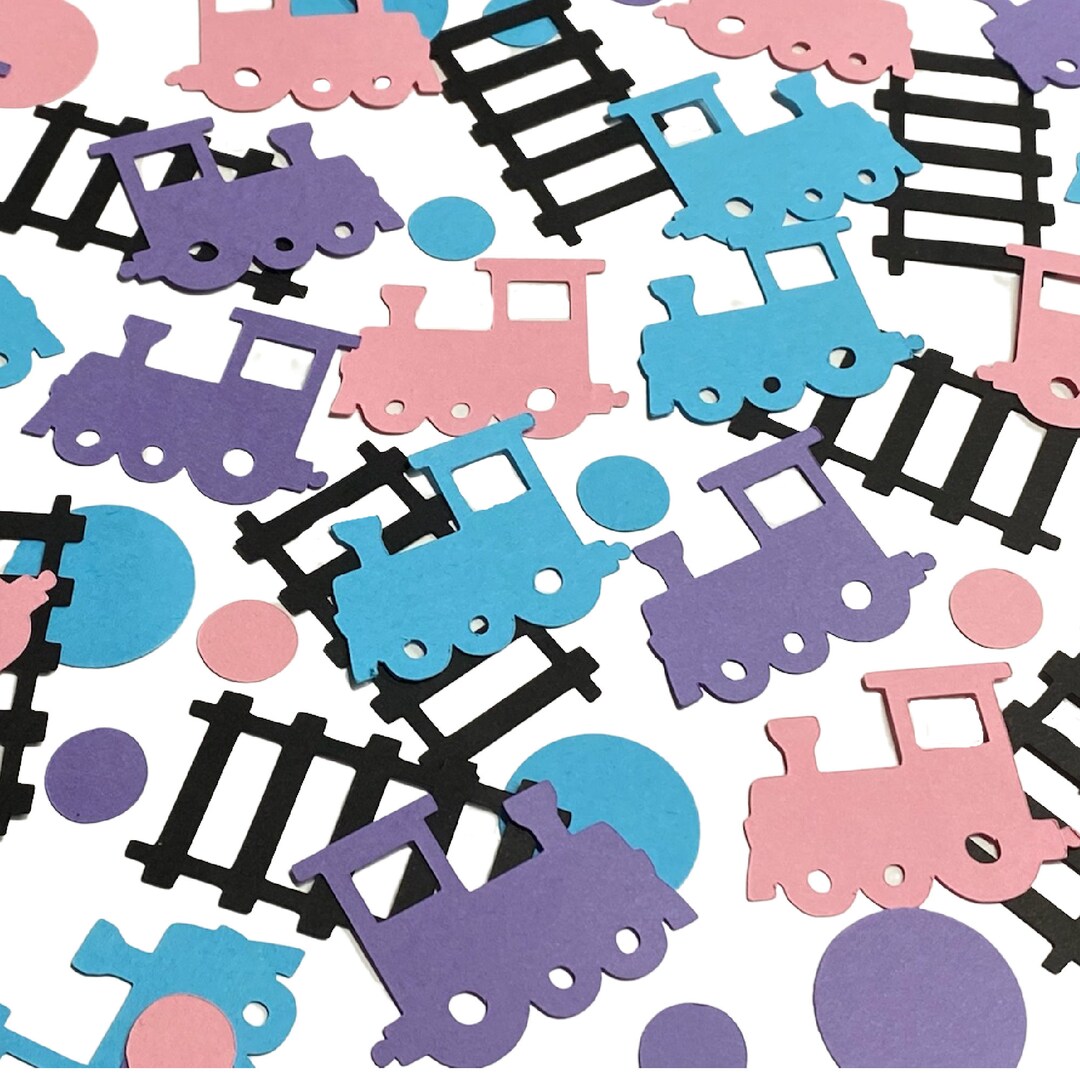 Train Confetti - Pink Train Birthday Party Chugga Chugga Two Two Theme ...
