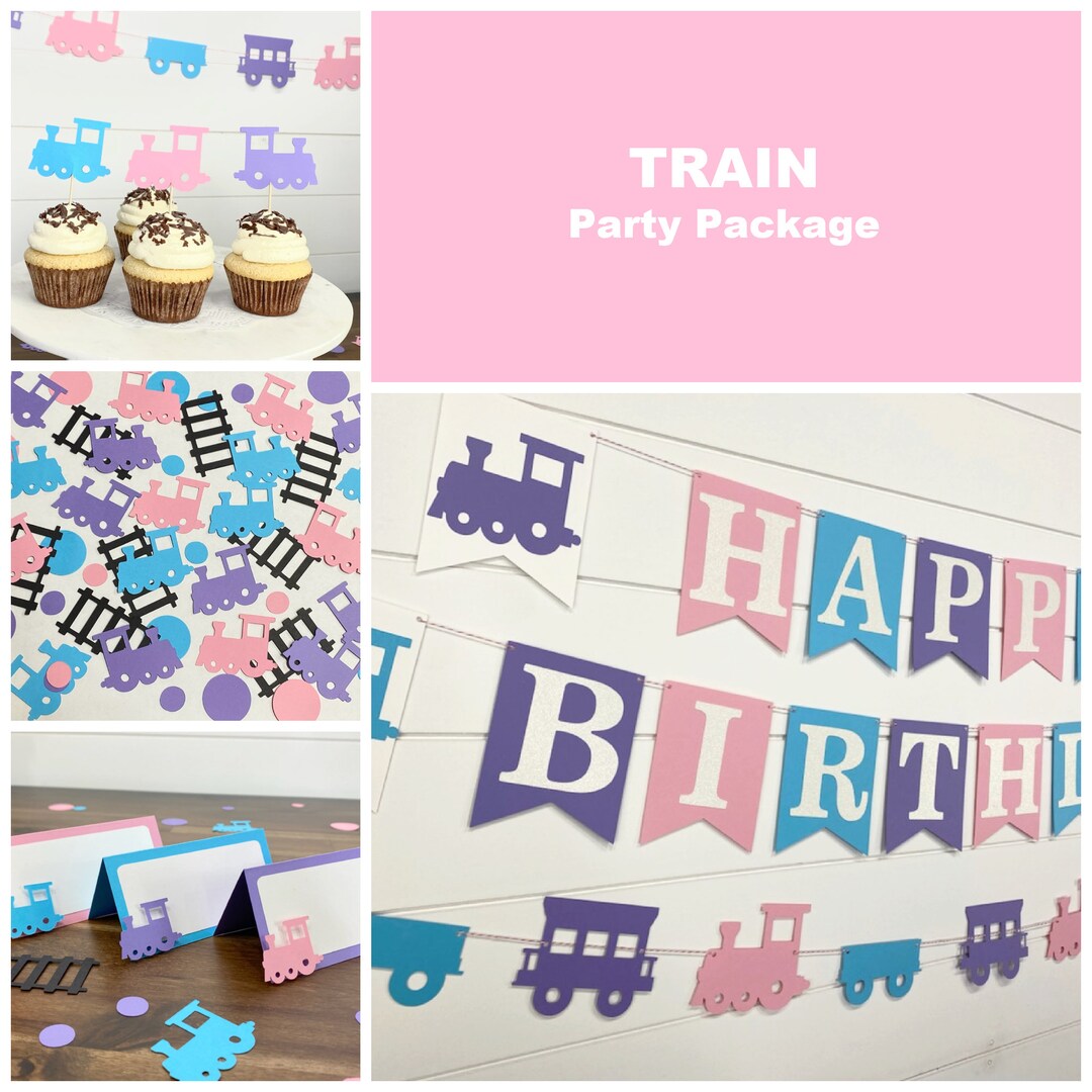 Pink Train Birthday Party Package - Train Party Bundle - Etsy