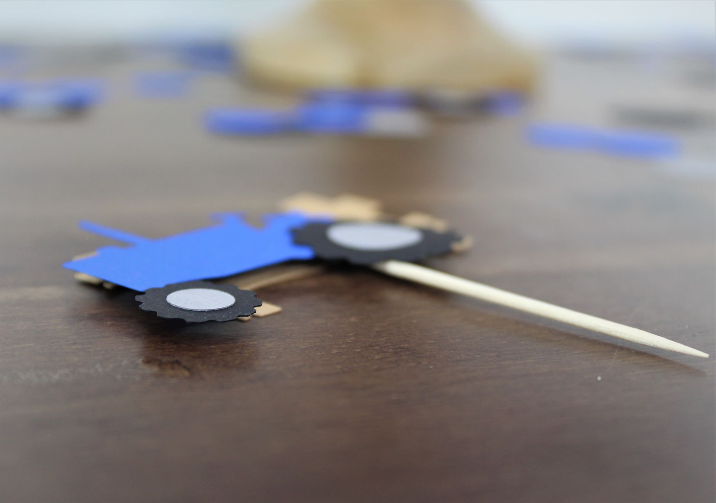 Blue Tractor Cupcake Toppers Farm Theme Party Tractor - Etsy