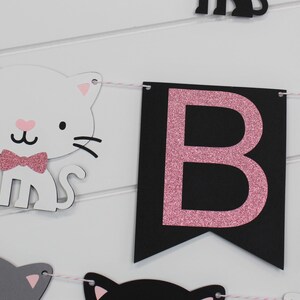 Cat Happy Birthday Banner - Premium Handcrafted - Kitten Party - Cat ...