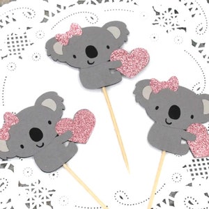 Koala Bear Cupcake Toppers - Food Picks - Party Picks - Valentine's Day ...