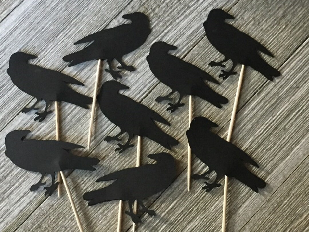 Black Raven Cupcake Toppers Black Crow Food Picks - Etsy