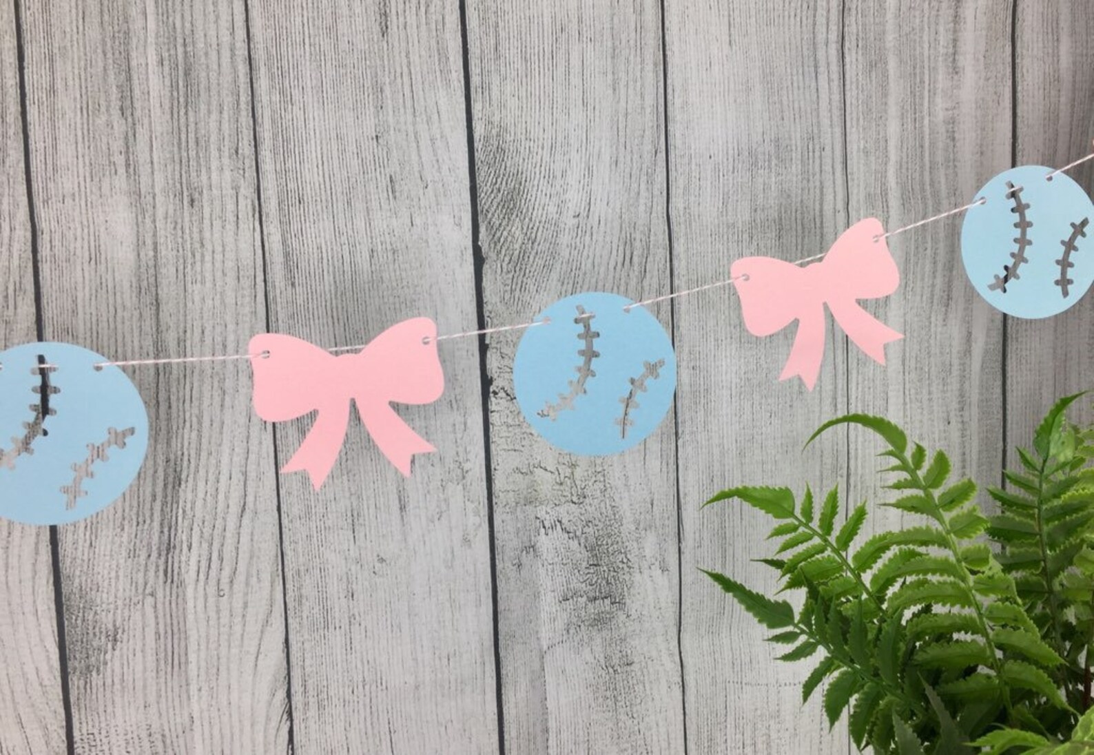 Baseball or Bows Gender Reveal Garland Boy or Girl Reveal | Etsy