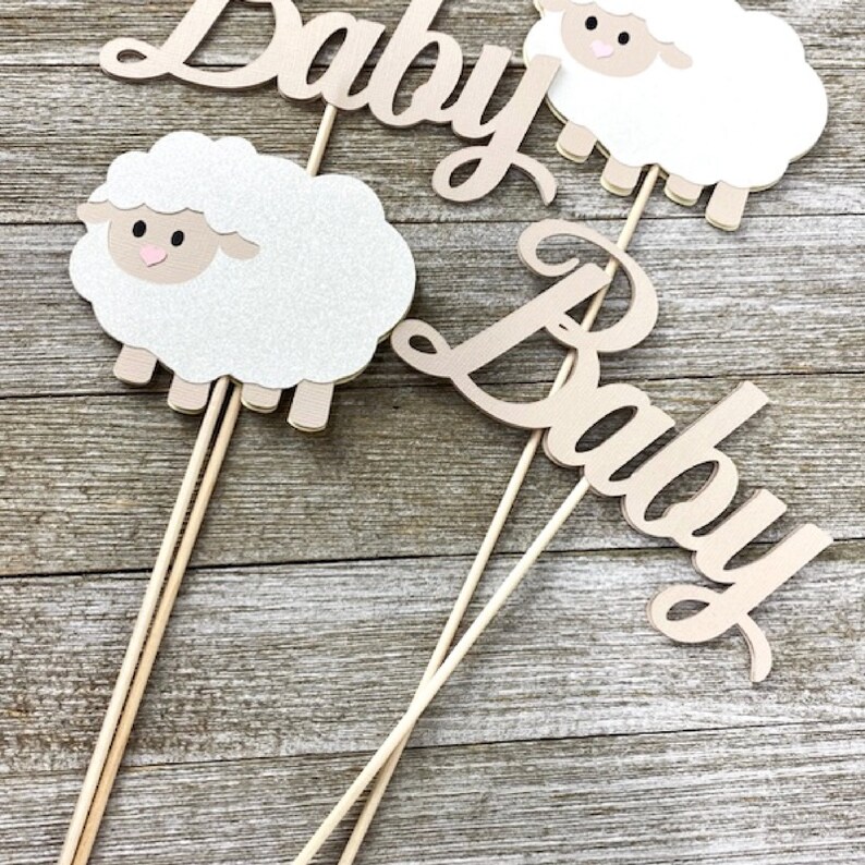 Sheep Centerpiece Picks Little Lamb Baby Shower Picks - Etsy