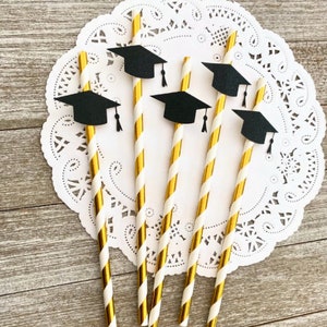 Graduation Paper Straws - 2023 Graduation Party Decor - High School ...