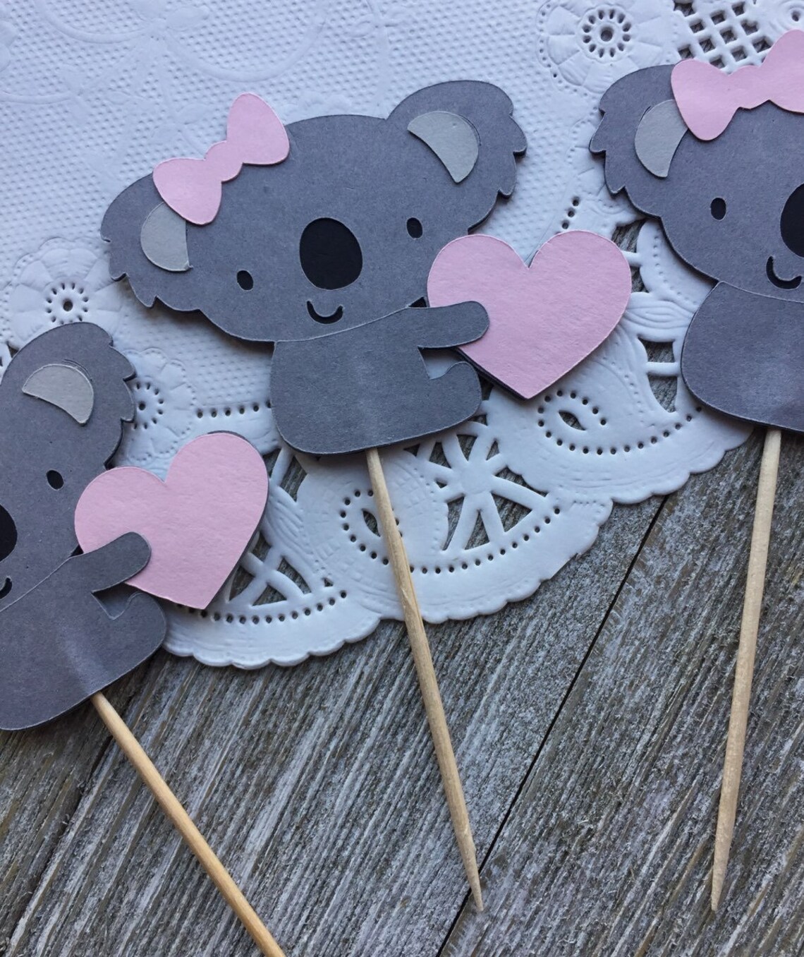 Koala Bear Cupcake Toppers - Food Picks - Party Picks - Valentine's Day ...