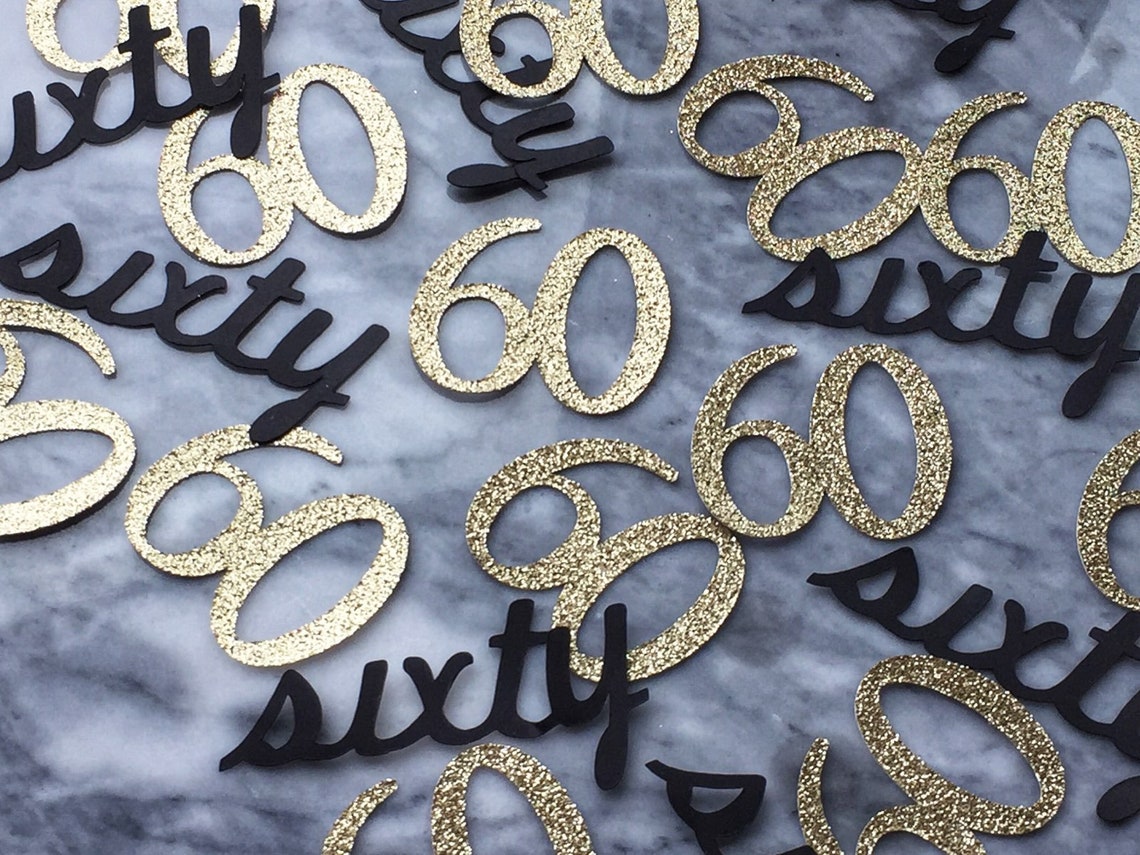 60th Birthday Confetti Sixty Confetti 60 Party Decorations - Etsy