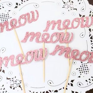 Cat Cupcake Toppers - Meow Toppers - Kitten Party - Cat Party ...