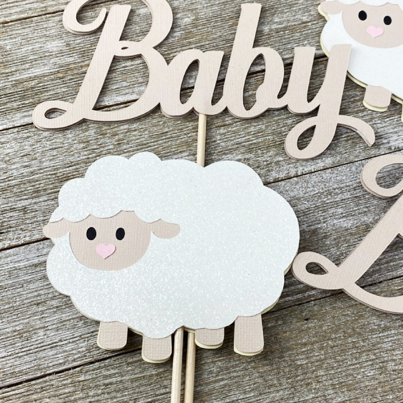 Sheep Centerpiece Picks Little Lamb Baby Shower Picks Gender Neutral ...