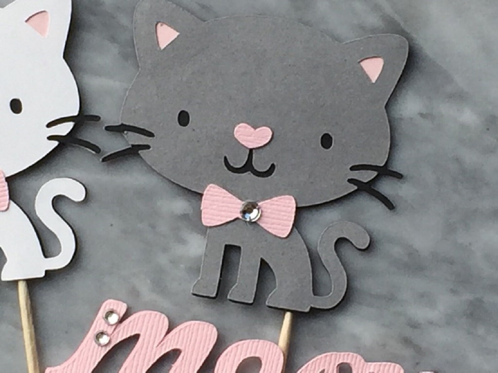 Cat Cupcake Toppers Meow Toppers Kitten Party Cat Party | Etsy