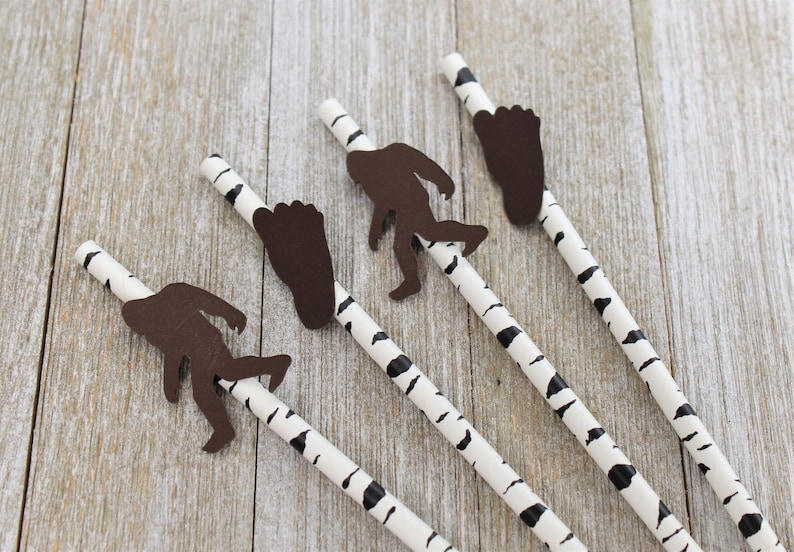 Bigfoot and Evergreen Paper Straws - Sasquatch Party - Birthday ...