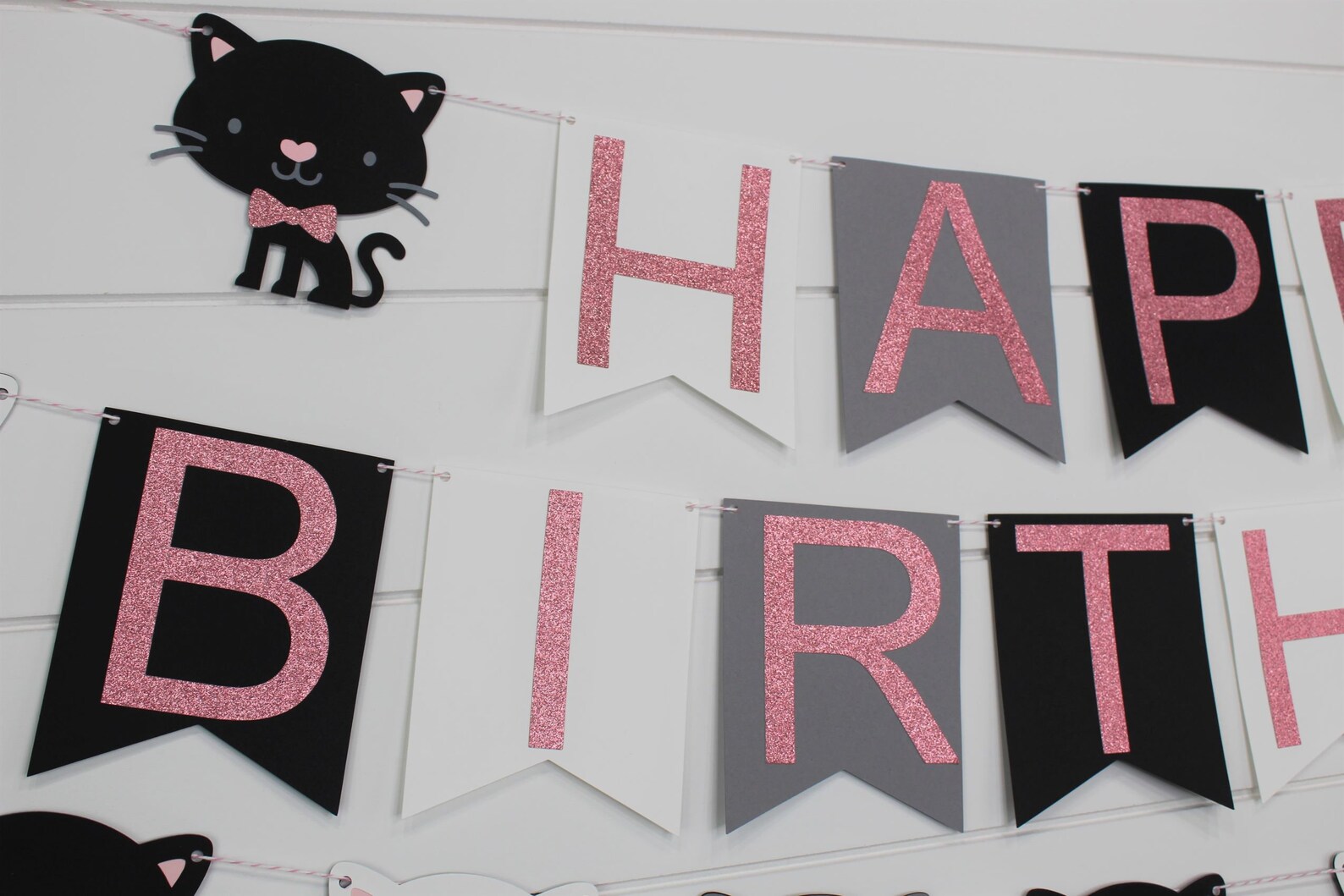 Cat Happy Birthday Banner - Premium Handcrafted - Kitten Party - Cat ...