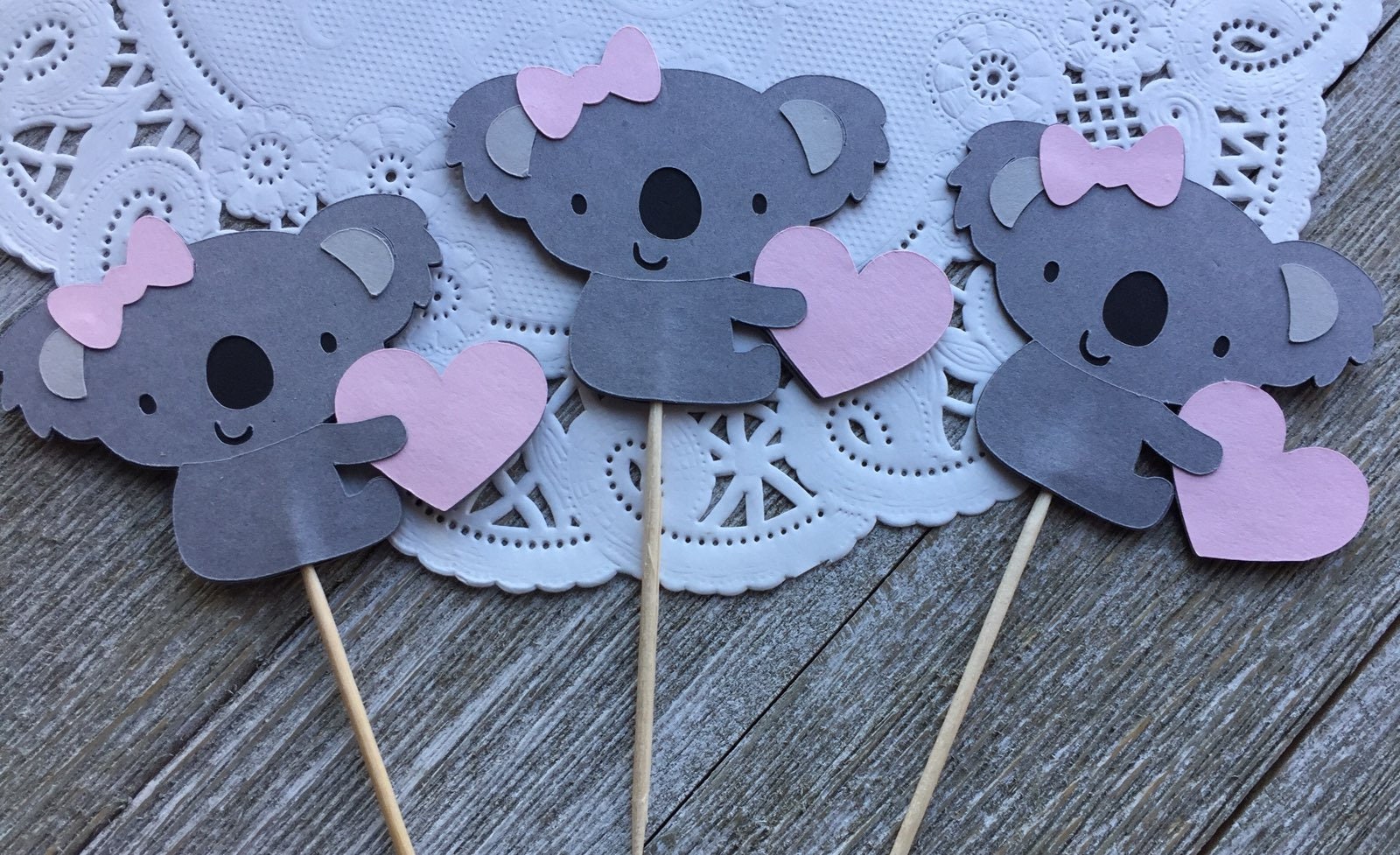 Koala Bear Cupcake Toppers - Food Picks - Party Picks - Valentine's Day ...