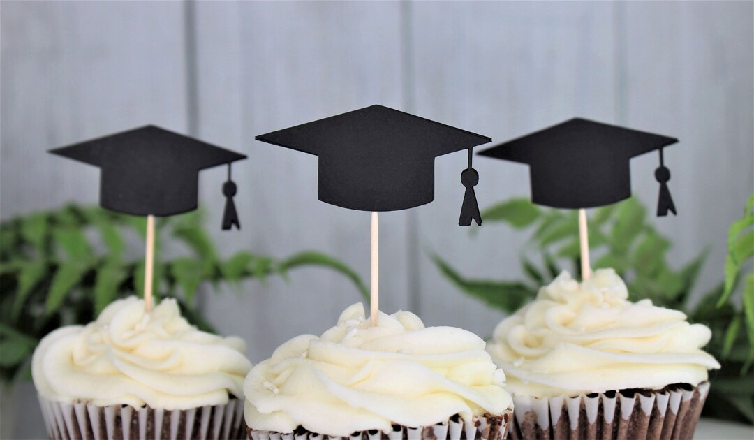 Graduation Cap Cupcake Toppers - Food Picks - Etsy