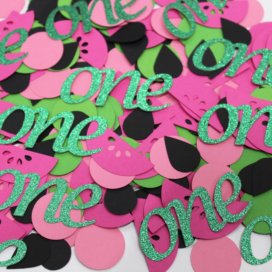 Watermelon Confetti - One in a Melon Theme Party - First Birthday ONE ...