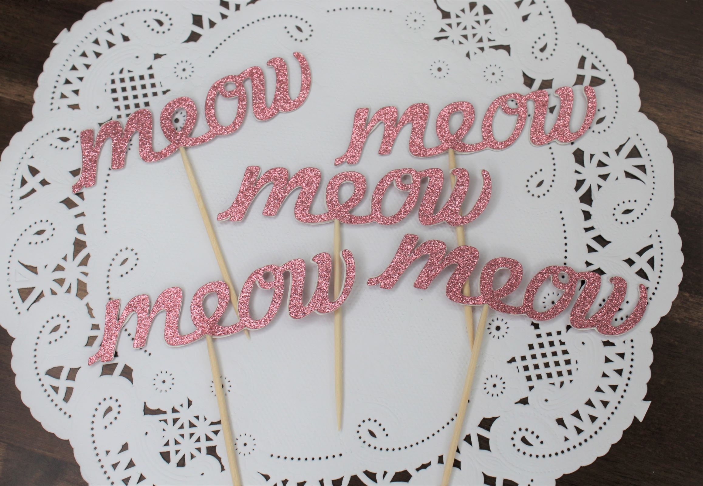 Cat Cupcake Toppers Meow Toppers Kitten Party Cat Party | Etsy