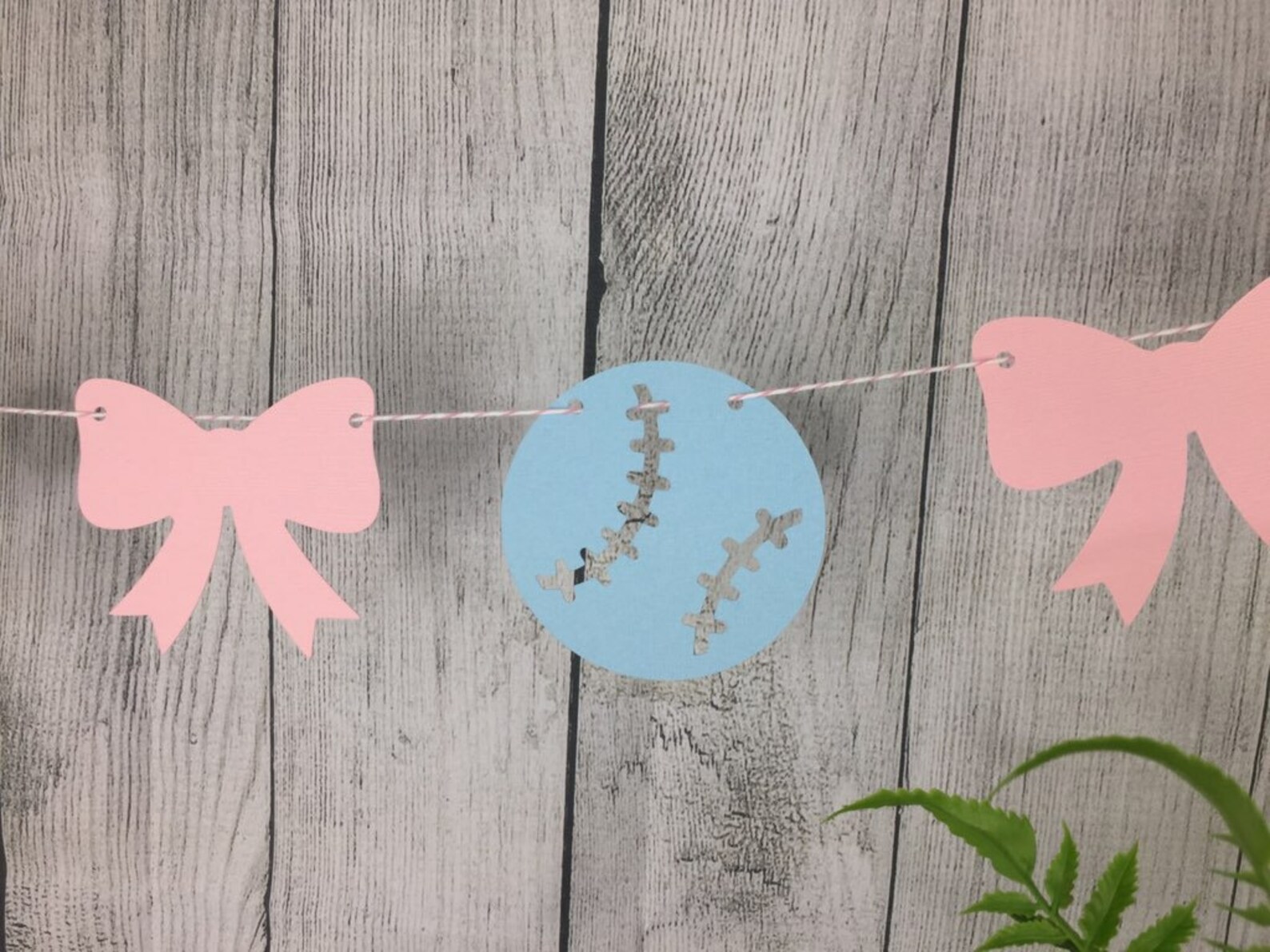 Baseball or Bows Gender Reveal Garland Boy or Girl Reveal | Etsy