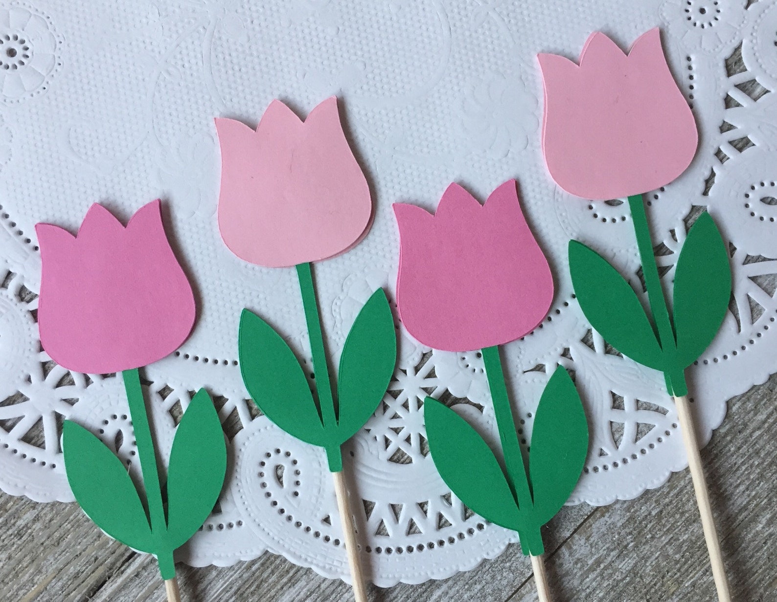 Spring Tulip Cupcake Toppers Easter Food Picks Mothers Day - Etsy