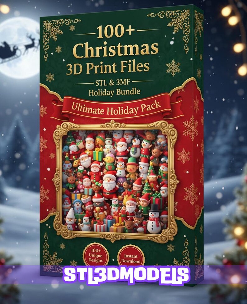 100+ Christmas 3D Print Files STL & 3MF Holiday Bundle (digital ...