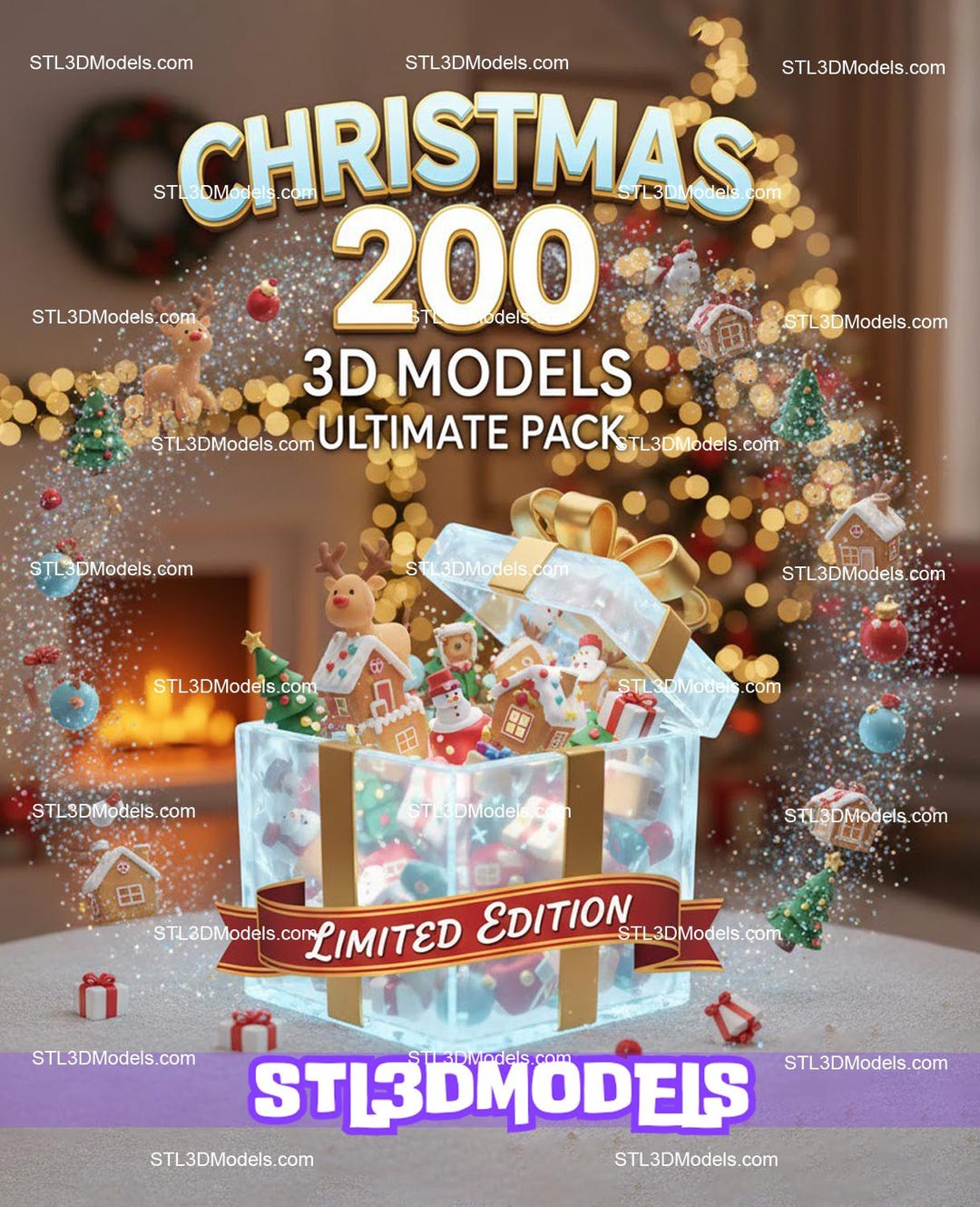 Christmas 200 STL 3D Models Ultimate Pack - Etsy