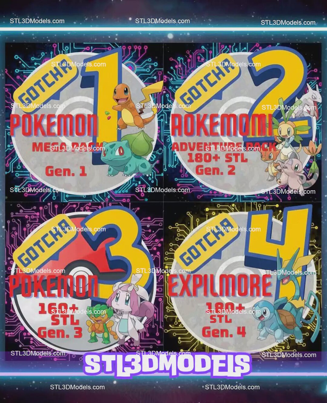 600 Pokémon Pack STL 3D Model Collection - Etsy UK