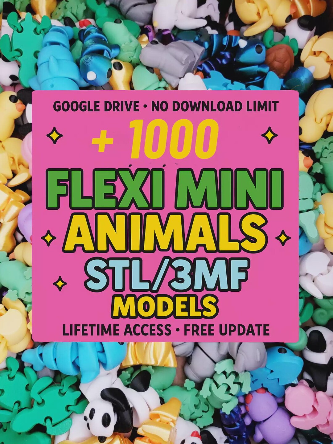 1000+ Mini Flexi Animals Articulated STL & 3MF Models for 3D Printing ...