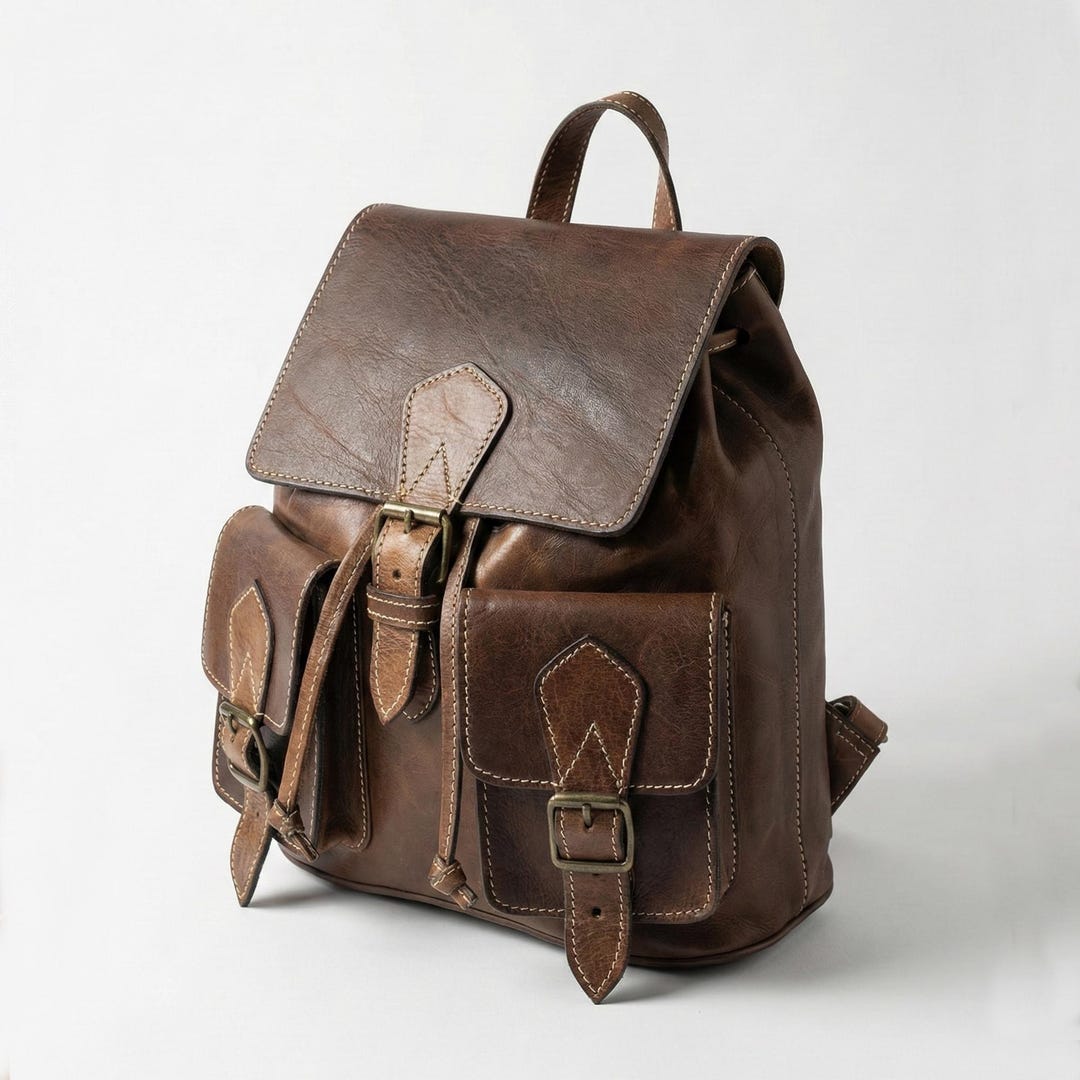 Personalized Handmade Full Grain Leather Backpack, Vintage Rucksack ...