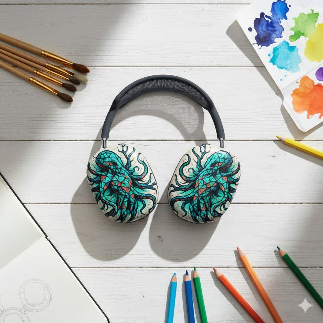 Eldritch Tentacle Creature AirPod Max Case | Cosmic Horror Cyan ...