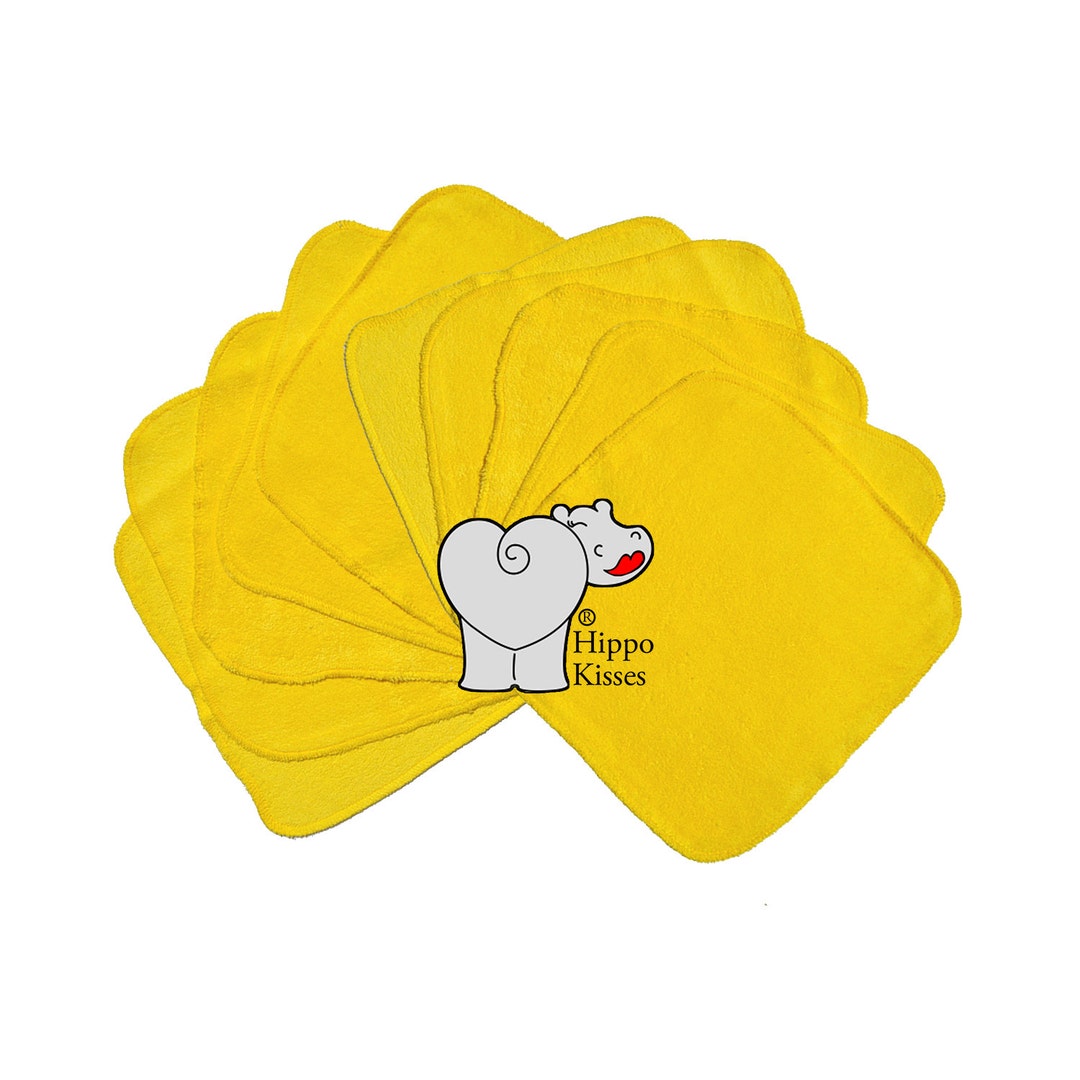 Baby Washcloths Bright Yellow 10 Pack, Facial Cloths, Washable ...