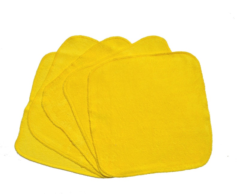 Baby Washcloths Bright Yellow 10 Pack Facial Cloths Washable - Etsy
