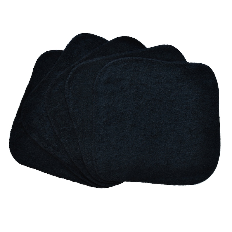 Baby Washcloths Black 10 Pack, Facial Cloths, Washable Sanitizing Wipes ...