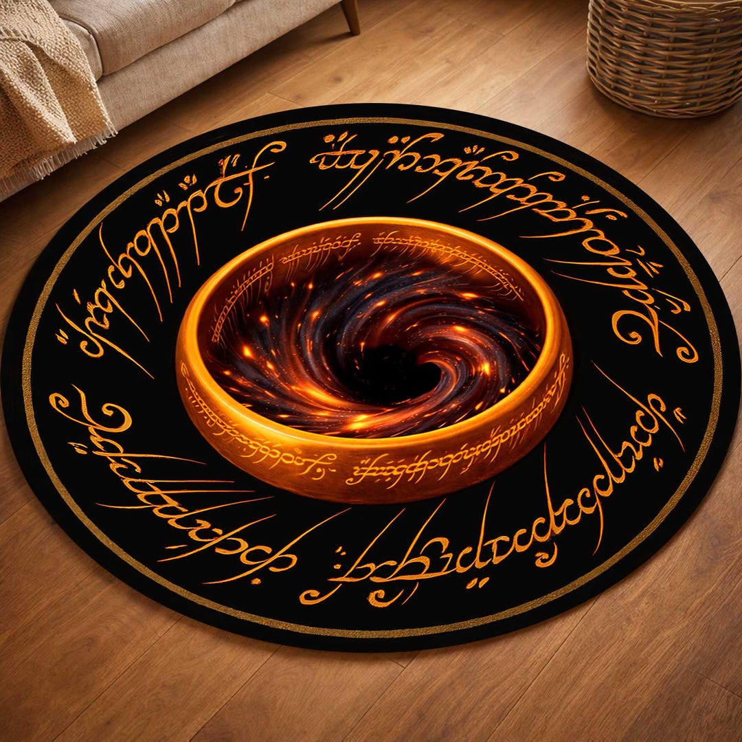 Mystic Ring Vortex Rug: Fantasy Art Gift, Dark Magic Circle Carpet ...