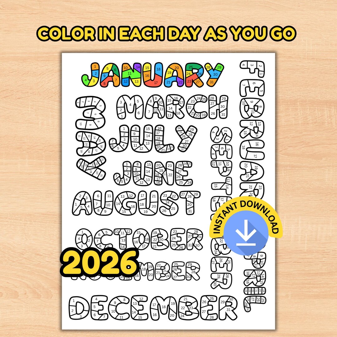 Workout Coloring Page 2026 Printable, Accomplishment Tracker, 365 Day ...