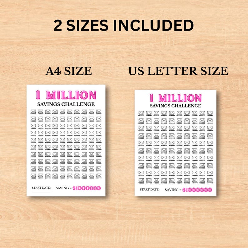 1 Million Savings Challenge, Printable PDF (instant Download) - Etsy
