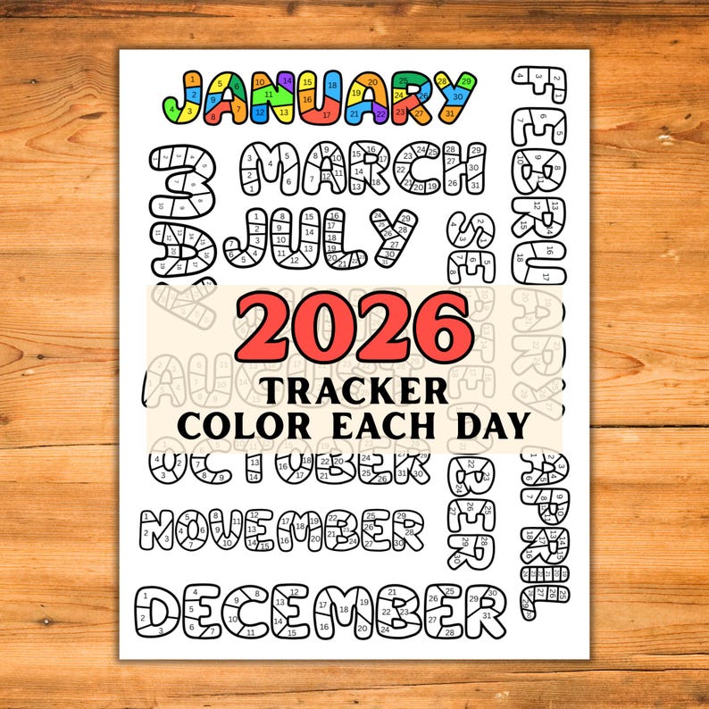 8.5 X 11 Habit Tracker 2026 Printable, Workout Coloring Page ...