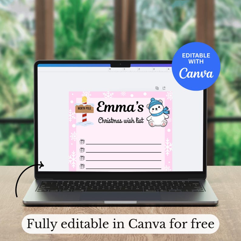 Christmas Wish Lists Editable Template, My Wishlist, Santa Letter Canva ...