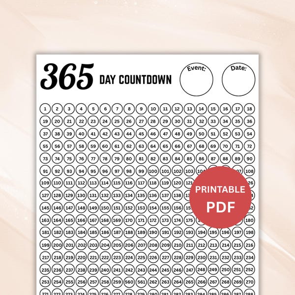 365 Day Calendar - Etsy