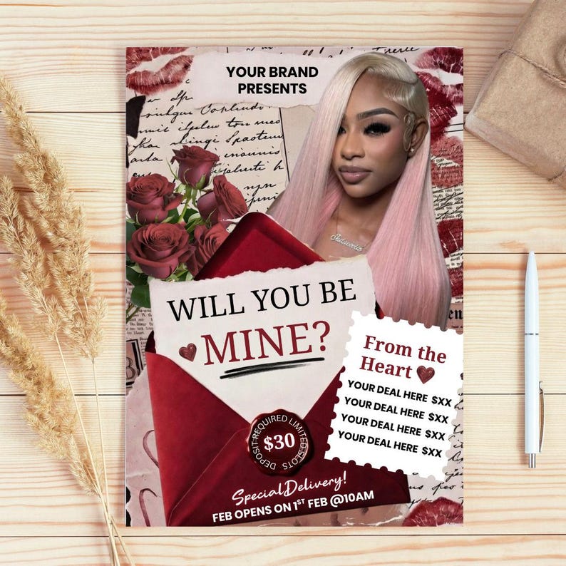 Valentine’s Day Party Invitation Template, Red & White Heart Love Theme ...