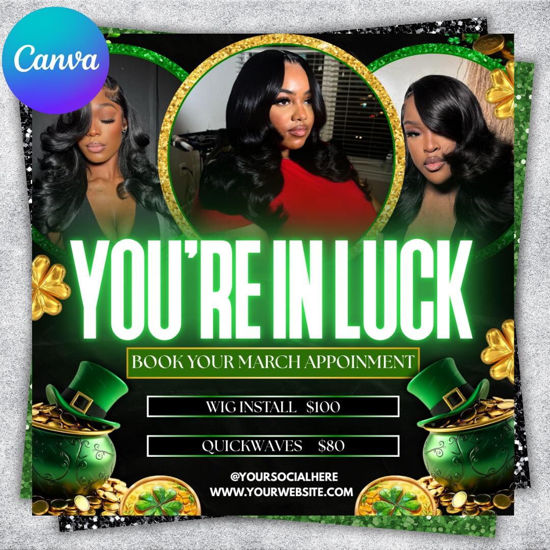 March Booking Flyer St. Patrick Day Sale Flyer Book Now Flyer Hair ...