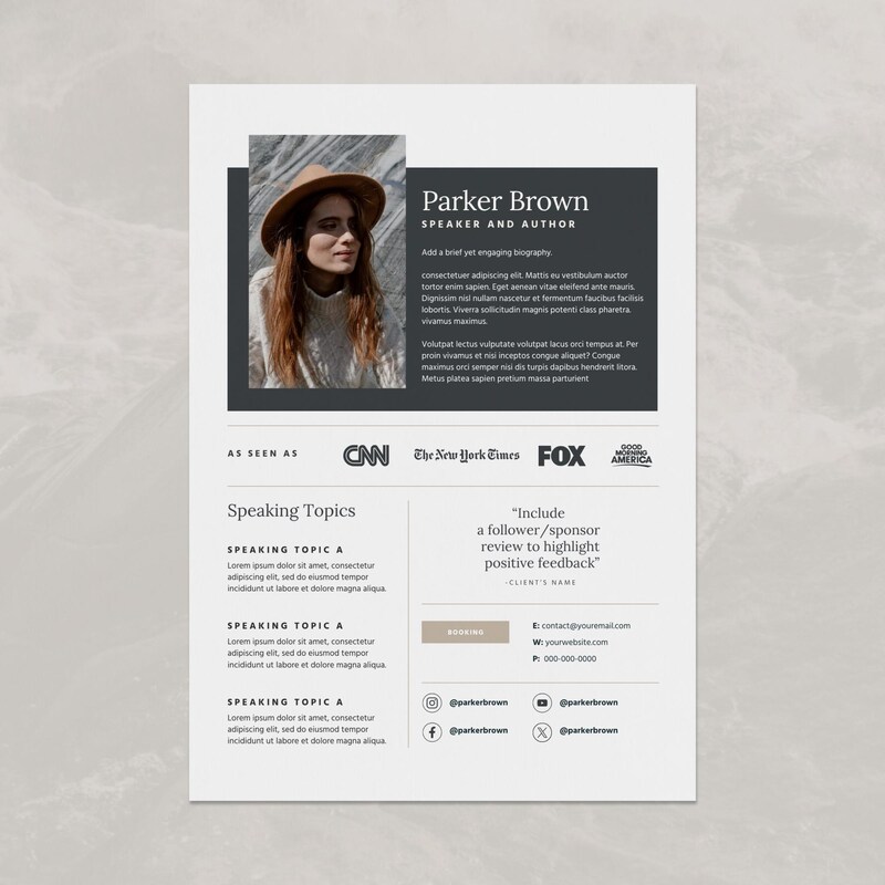 Speaker One Sheet - Etsy